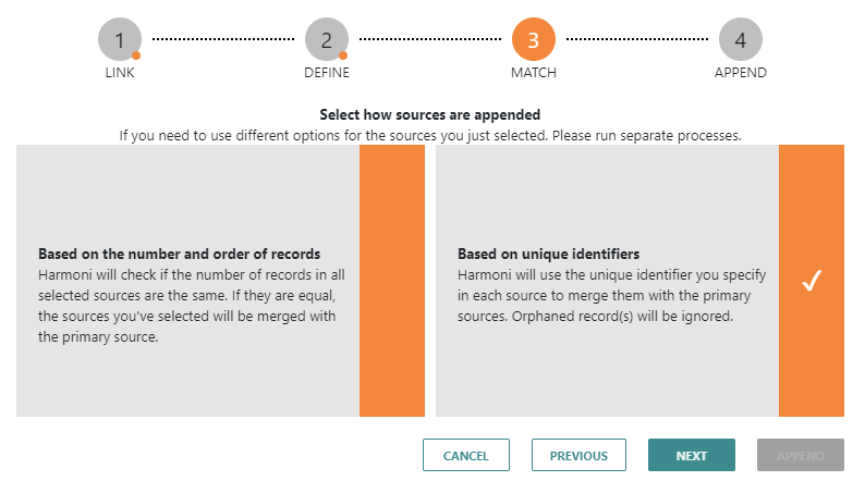 Append data sources – Support