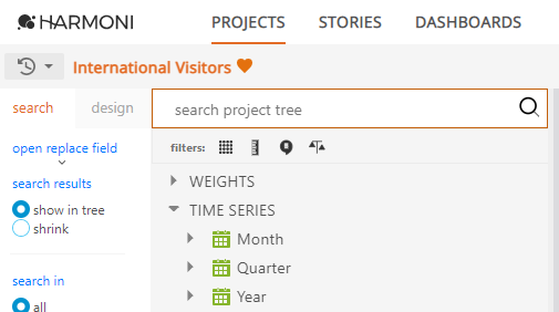 Project Search - Search menu – Support